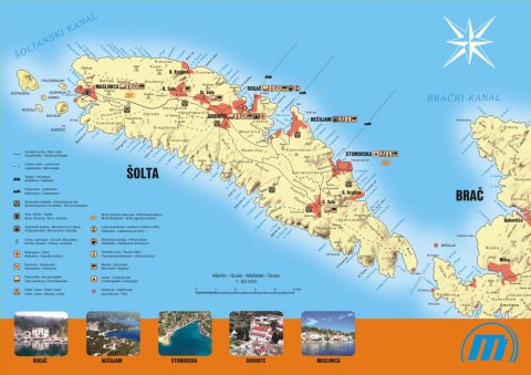 Location of AccommodationMap of Island Solta - My solta wedding
